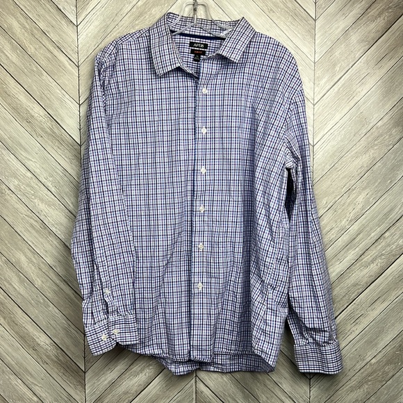 Apt. 9 | Shirts | Apt 9 Slim Fit Xl Mens Plaid Purple And Blue Long ...